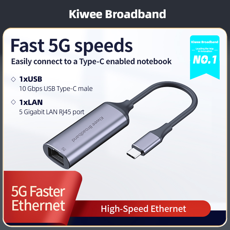 USB-C to 5G Ethernet Adapter – MoCA 2.5 Adapter with Dual 2.5G Ethernet ...